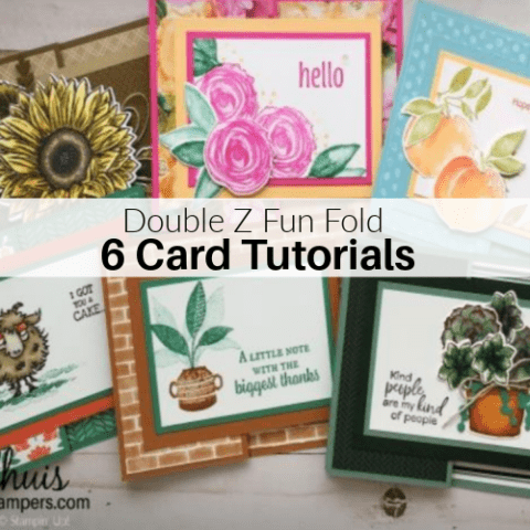 Double Z Fun Fold - 6 Different Cards - Klompen Stampers